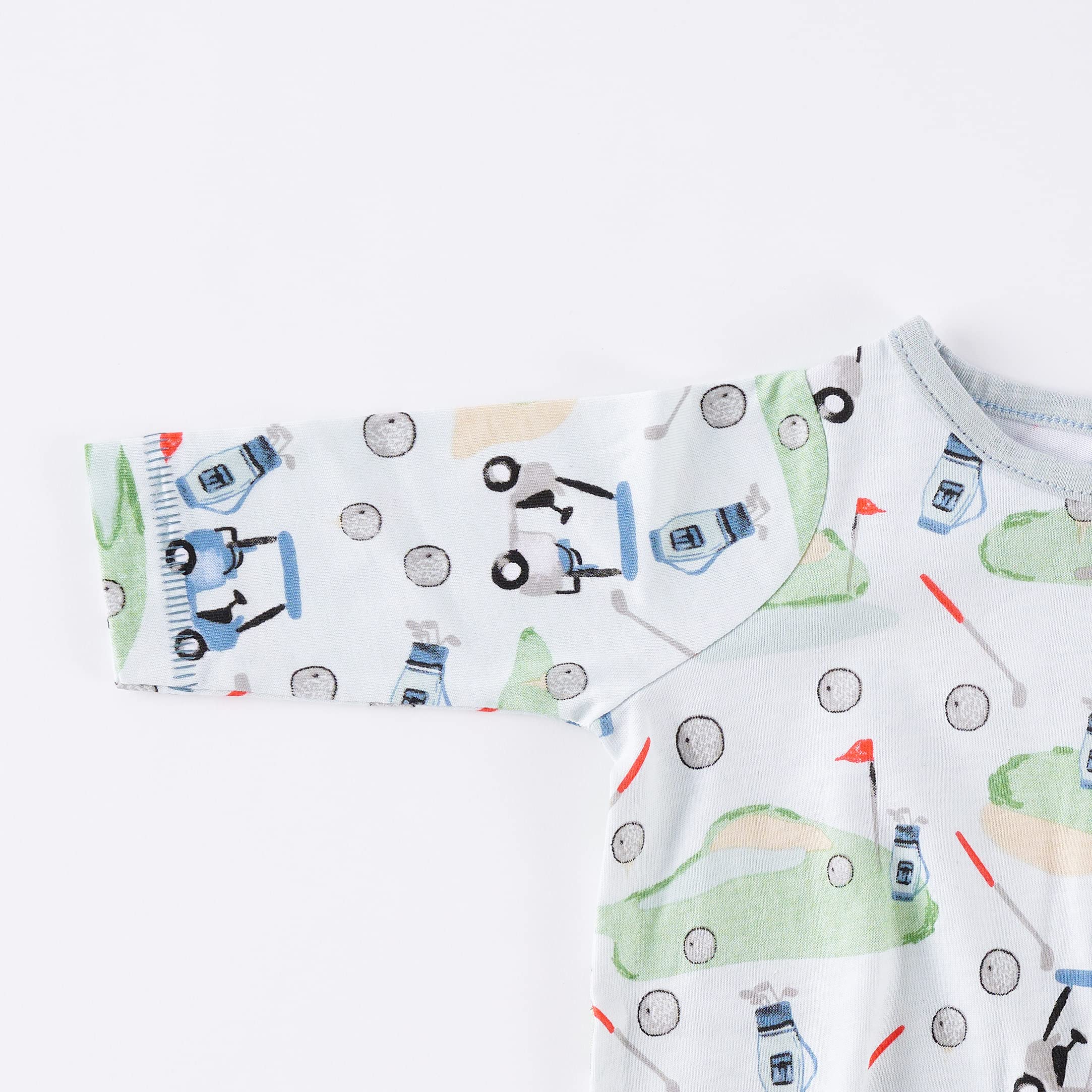 Mud Pie Baby Boys Golf Footed Sleeper, Blue, 3-6 Months