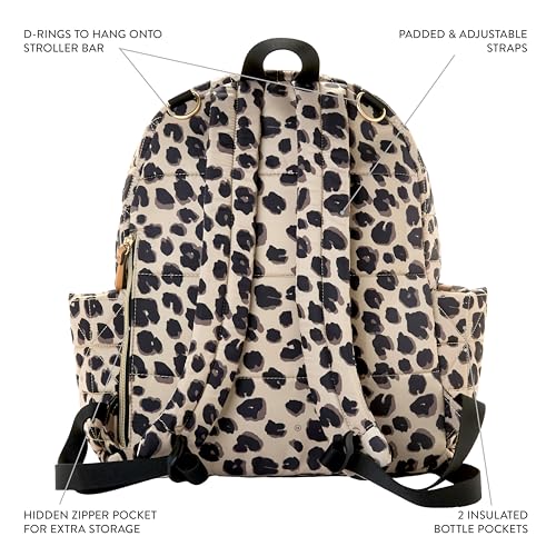 TWELVElittle Companion Diaperbag Backpack 3.0 *NEW* - Includes Changing Pad, D riings & Stroller Clips. Insulated Pockets - Leopard