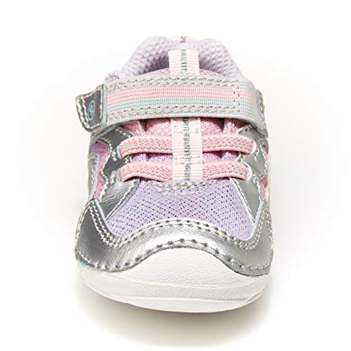 Stride Rite baby girls Soft Motion Kylo Sneaker, Silver/Multi, 5.5 Toddler US