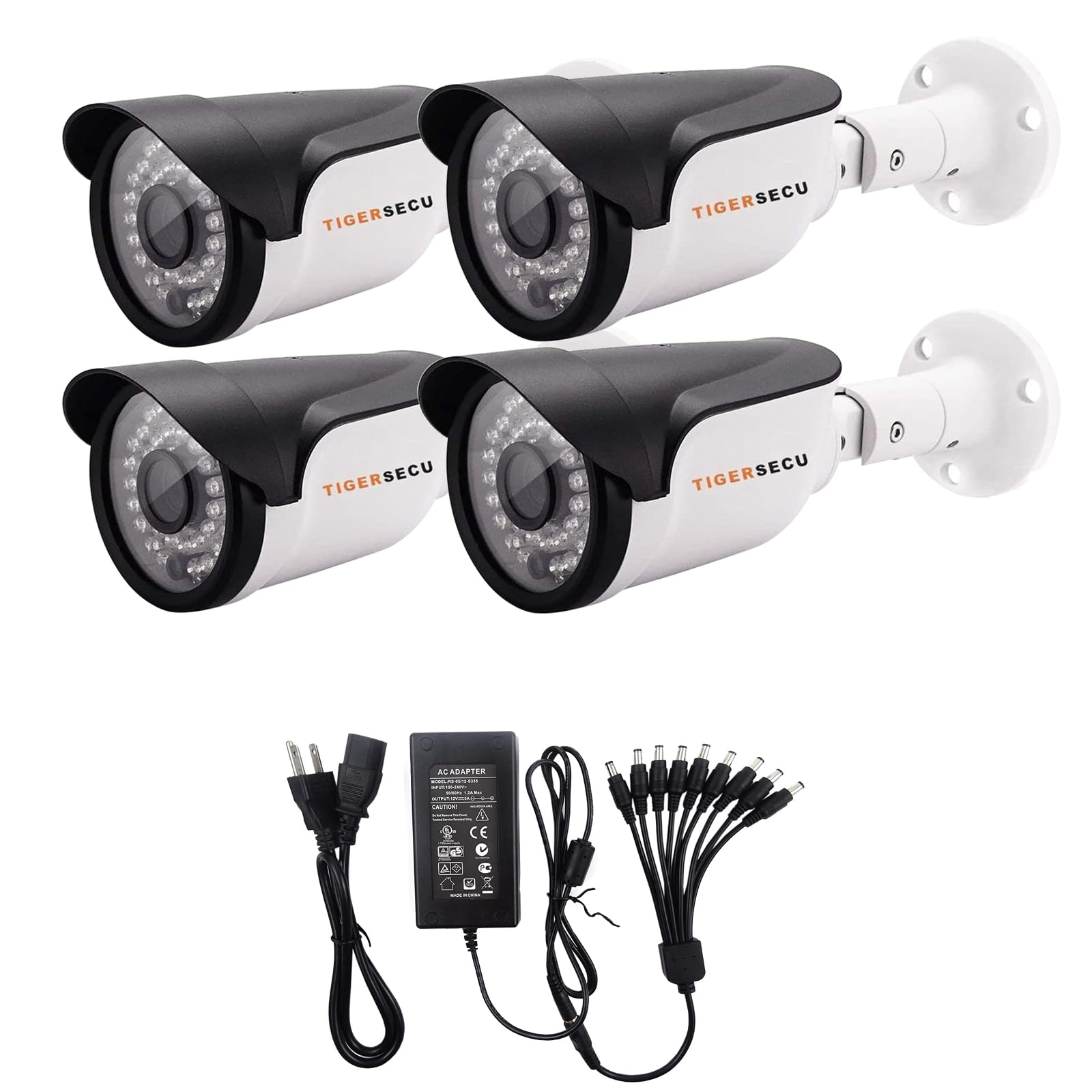 TIGERSECU Super HD 1080P 4-in-1 Security 4-Camera Bundle
