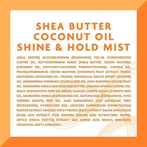 Cantu Coconut Oil Shine & Hold Mist with Shea Butter for Natural Hair, 8 fl oz