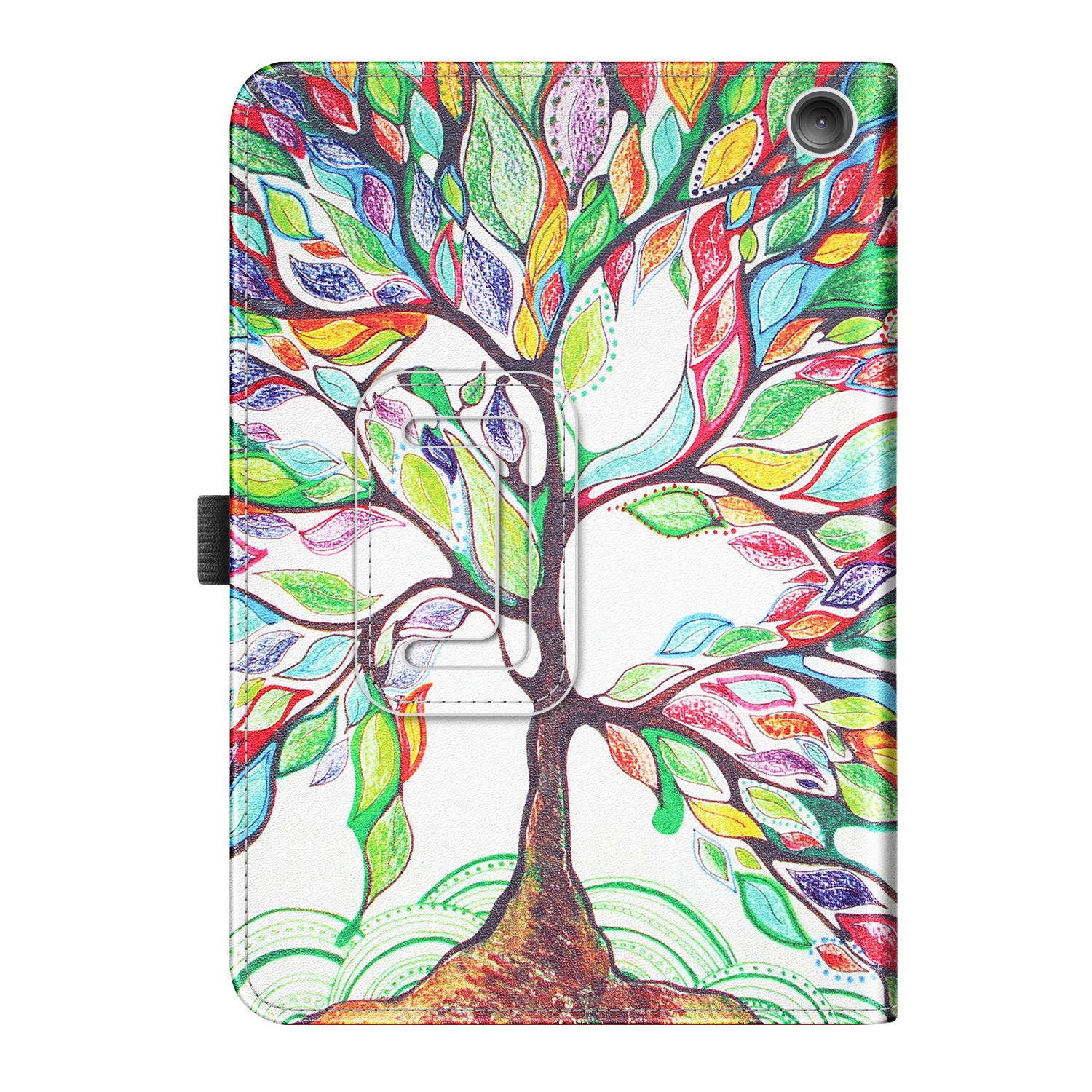 Fintie Folio Case for Amazon Kindle Fire HD 8 & Fire HD 8 Plus Tablet (12th Generation/10th Generation, 2024/2022/2020 Release)- Slim Fit Vegan Leather Stand Cover with Auto Sleep/Wake, Love Tree