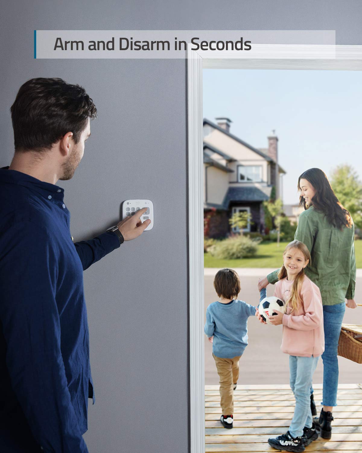 Eufy Security 5-Piece Home Alarm Kit, Home Security System, Keypad, Motion Sensor, 2 Entry Sensors, Home Alarm System, Control from The App, Links with HomeBase-Connected Devices (Renewed)
