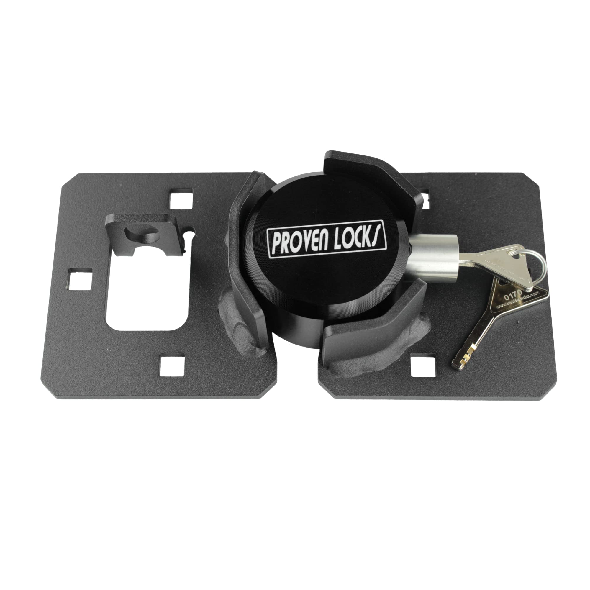 Proven Industries Puck Lock and Hasp Kit, Storage-Door Lock, Made in The USA, (Black)