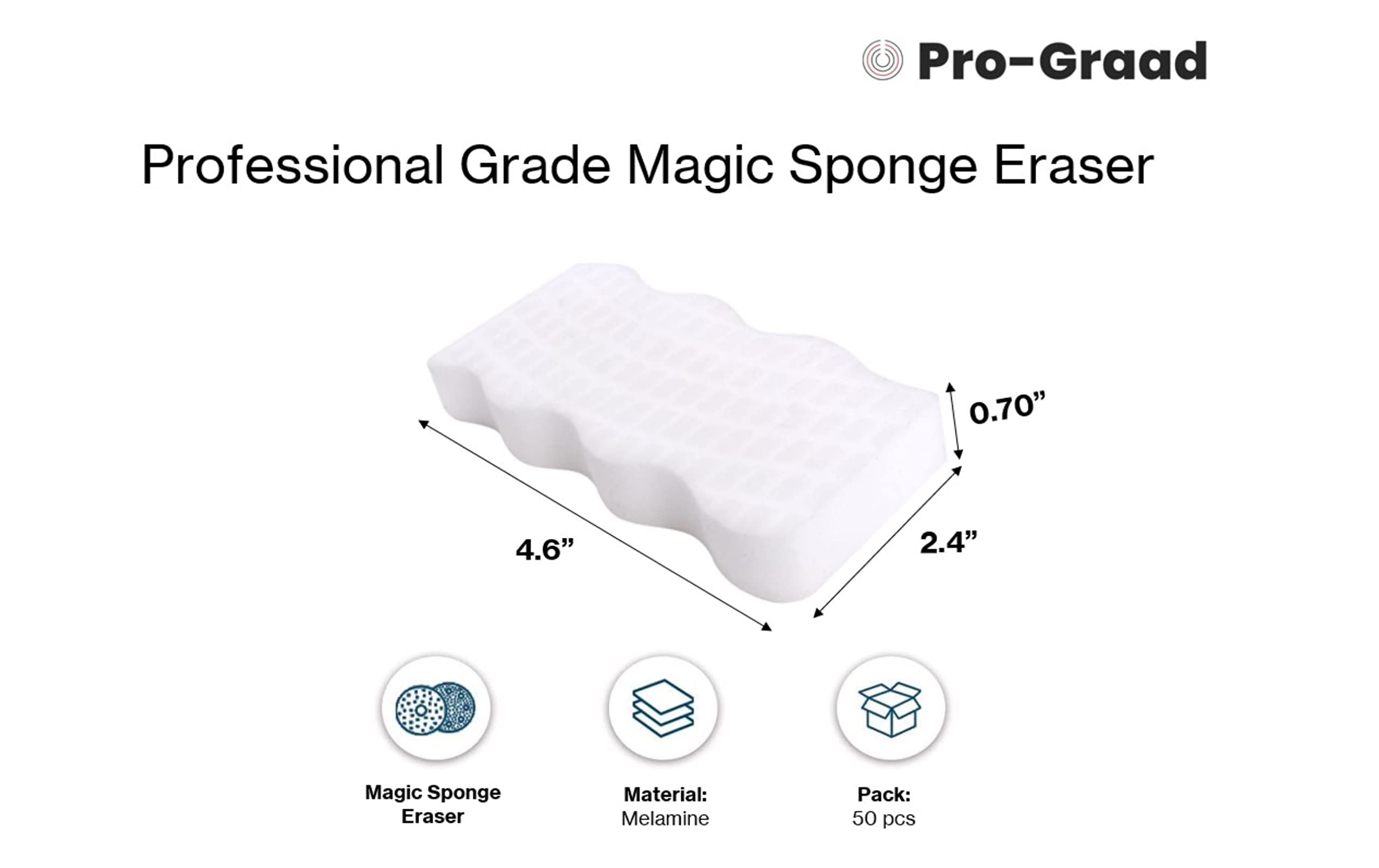 50 Pack 3X Density Ultra Durable Magic Sponge Erasers Professional Grade Bulk Multi Surface Scrubber Cleans Tough Dirt Scuffs Marks & Grime with No Chemicals Ideal for Hotels Restaurants & Businesses