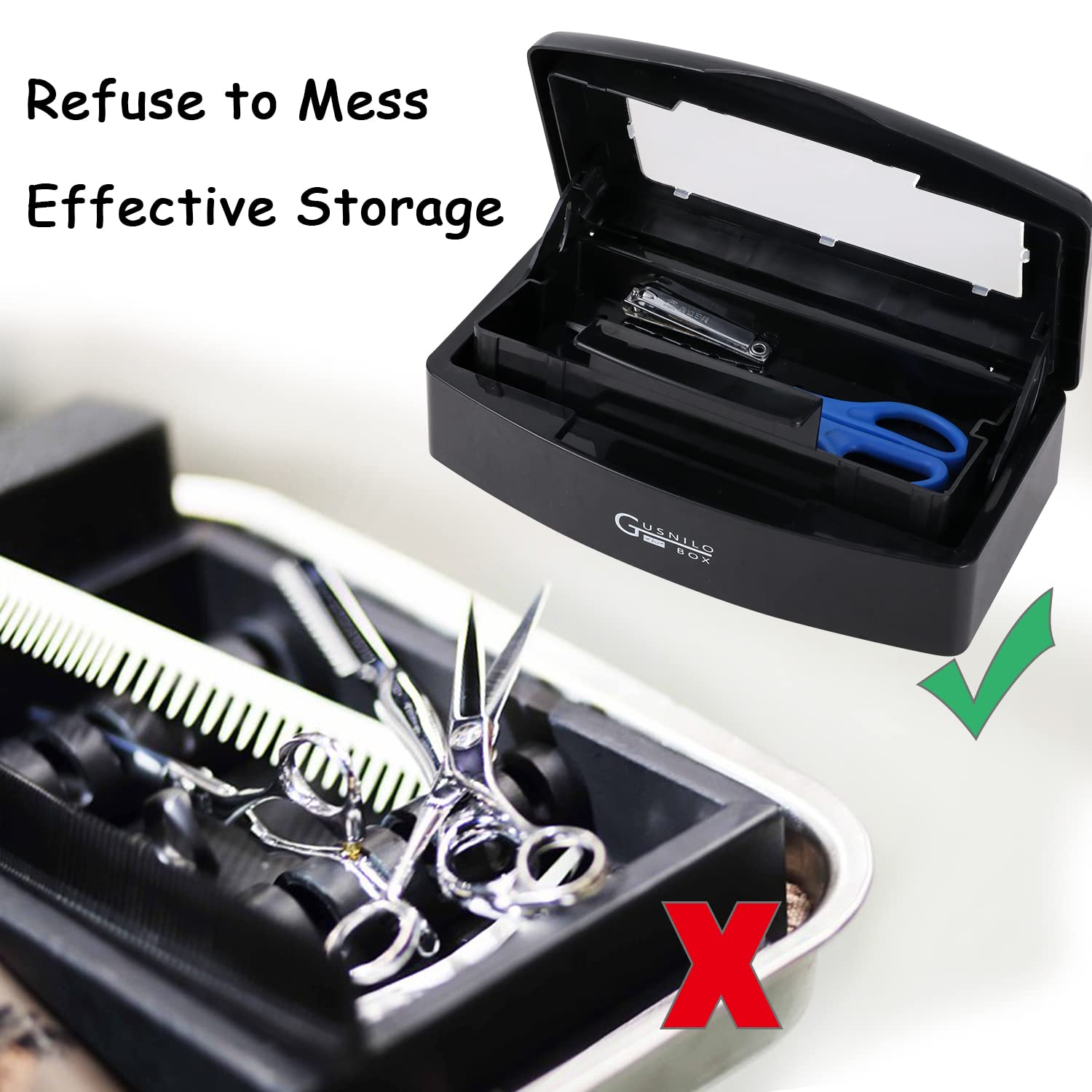 Gusnilo nail art tools sterilizer box for nail tools, tweezers, hair salon, spa and trimmer manicure equipment (1 piece, black)