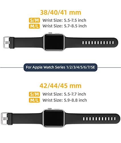 Haveda Compatible for Apple Watch Band 41mm 38mm 40mm 45mm 42mm 44mm, Soft Silicone Sport Replacement Strap Compatible with iWatch SE Series 7 Series 6/5/4/3/2/1 Women Men