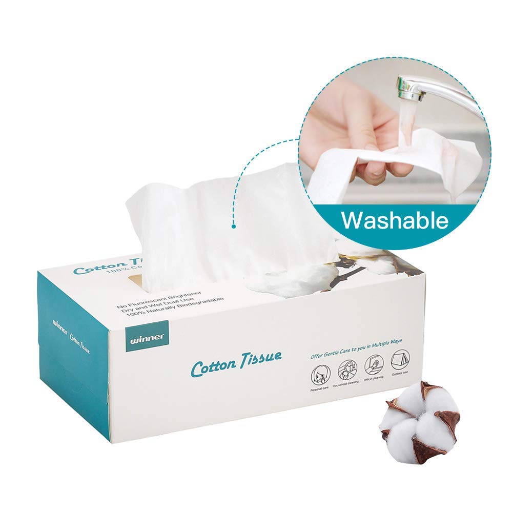 Winner 480 Counts Baby Wipes Plus 100 Counts Ultra Soft Facial Cotton Tissue Towel for Baby Sensitive Skin