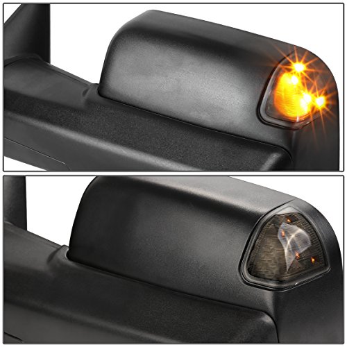 DNA Motoring TWM-013-T888-BK-SM-L Powered Tow Mirror+Heat+LED Smoked Left/Driver [For 09-16 Dodge RAM]