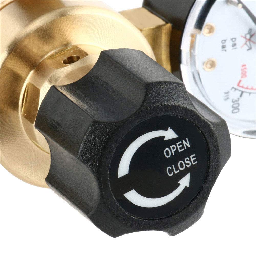 4YANG Argon CO2 Regulators Gauges Gas Welding Regulator CGA580 compatible with Miller Lincoln Mig Tig Weld (With Hose)