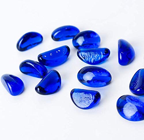 Gorgeous Aquarium Decorated with Aquarium Decorations Glass Beads Aquarium, 1LB Enough Decorative Gravel Rock Gravel Pebbles gem (Dark Blue)