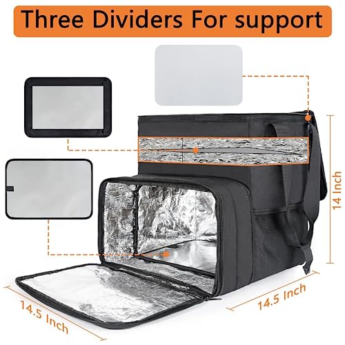 Bejetca Delivery Backpack, Expandable Insulated Hot Pizza bag, Used for Delivering Bicycles, Large Leak Proof and Waterproof Pizza Delivery bag, Suitable for Delivery Pizza, Camping, and Beach