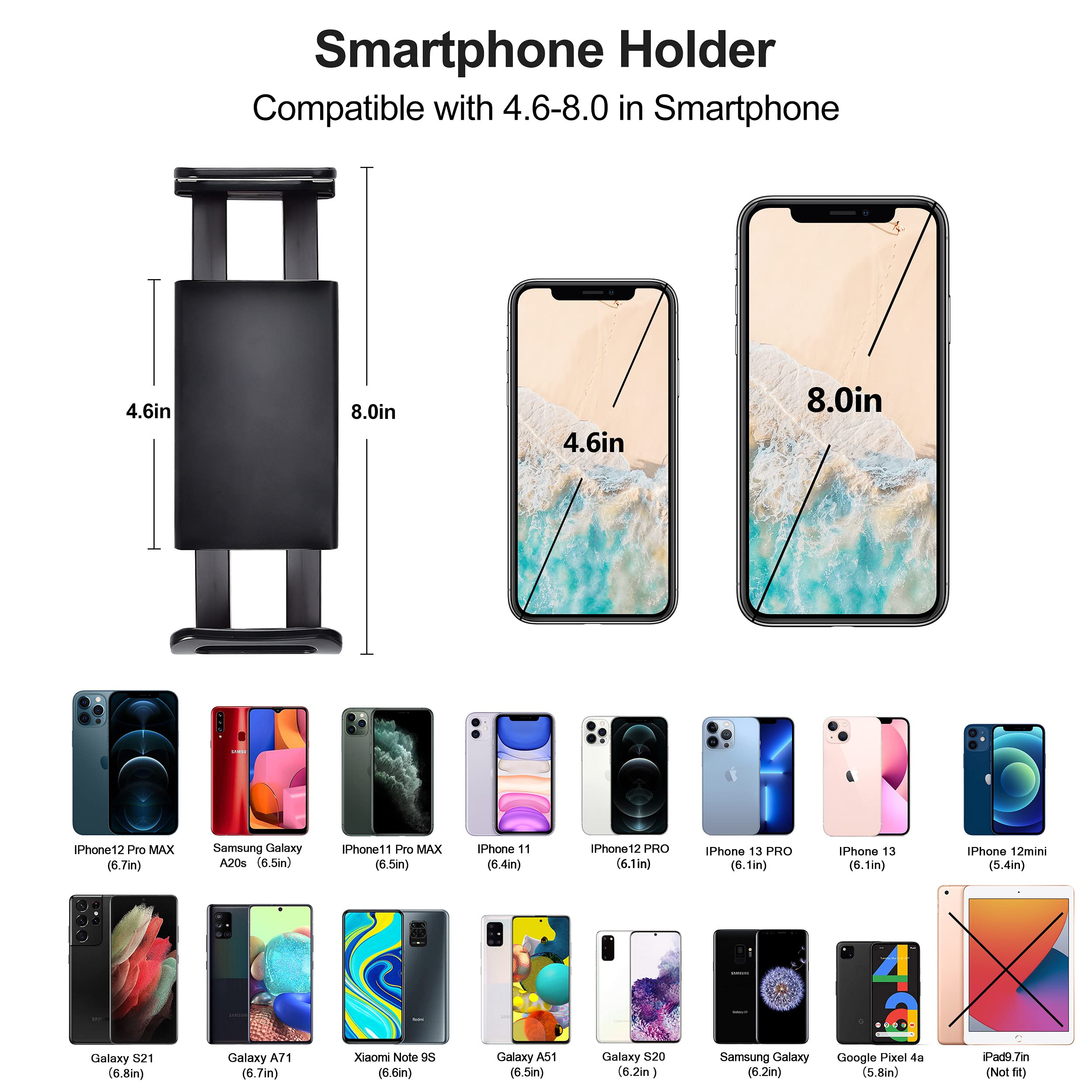 Tomat Mini 3 Pro Tabet Mount Holder,4.6-8 Inch Smartphone Holder Mobile Phone Stand with 11.8inch OTG/USB C Cable for DJI Mini 3 Pro/Mini 2/Mavic 3/Air 2S Controller Platinum Accessories