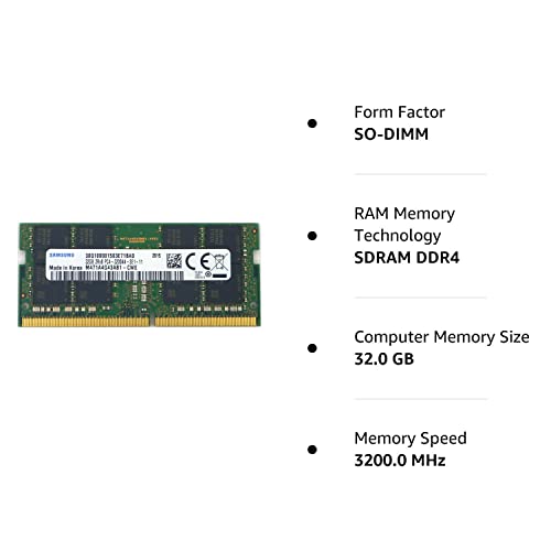 32GB DDR4 3200MHz PC4-25600 1.2V 2Rx8 260-Pin SODIMM Laptop RAM Memory Module M471A4G43AB1-CWE…