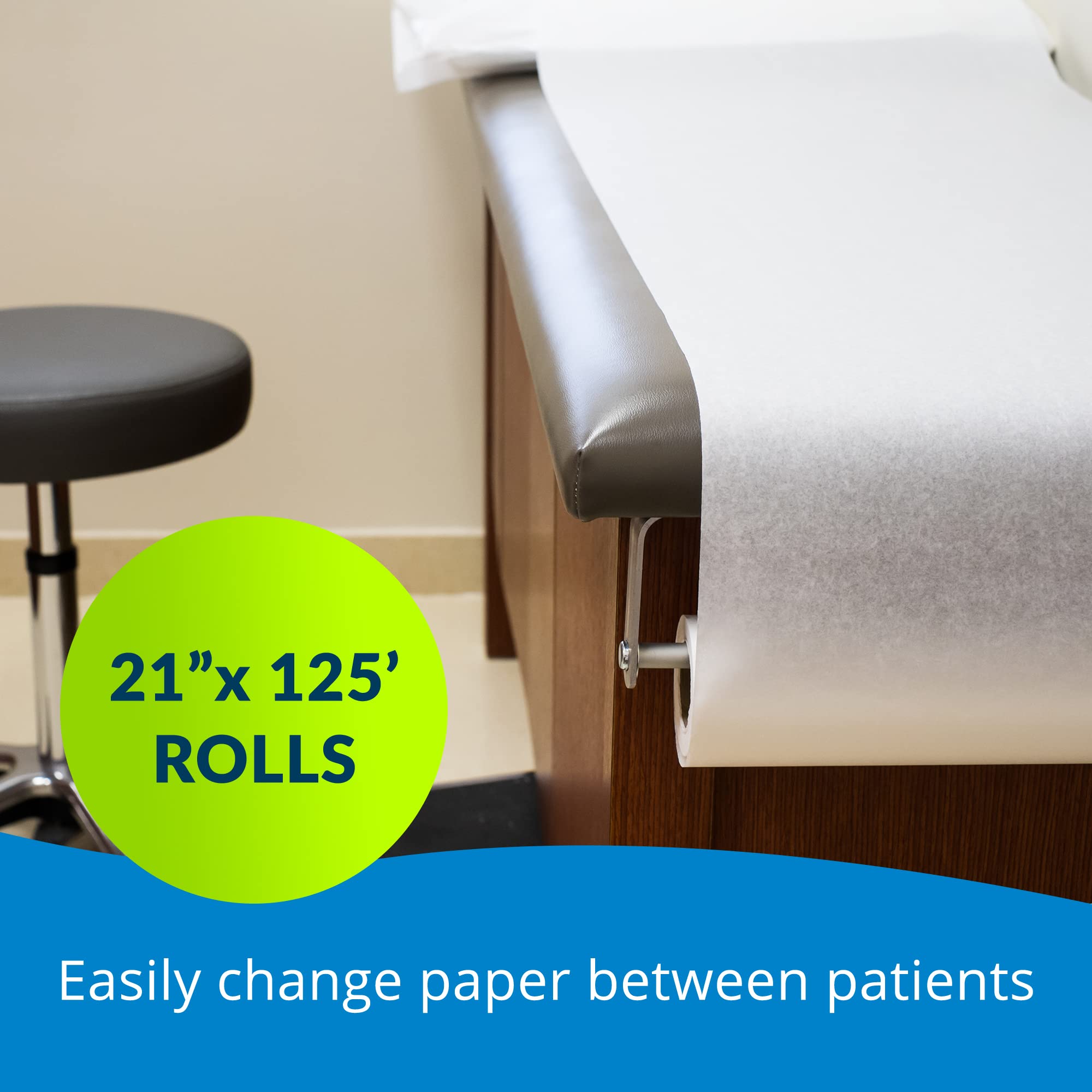 Avalon Papers Exam Table Paper, White, 21" x 125” (Pack of 12) - Barrier Protection – Standard Crepe Paper - Medical Supplies (617)
