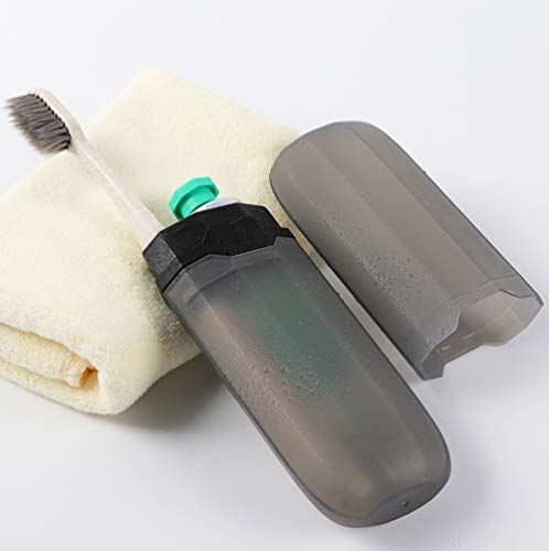 Travel Toothbrush Case Box, Plastic Portable Toothbrush Holder, Capsule Oran Denture Care Container, Denture Brush Case Toothpaste Storage Box for Travel Camping Business(2 Pcs, Transparent White )
