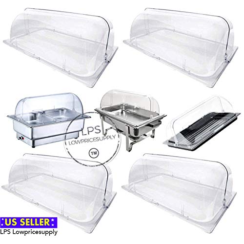 4 PACK Full Size Roll Top Chafing Dish Clear Plastic Pan Display Cover Chafer by lowpricesupply