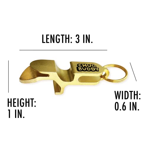 Chug Buddy Beer Shotgun Tool Metal Can Opener Keychain - Shotgun Chugging Tool - Shot Gun Tool gold steel beer bong shotgunning 4in1 tool - parties tailgating gift drinking accessories (Black)