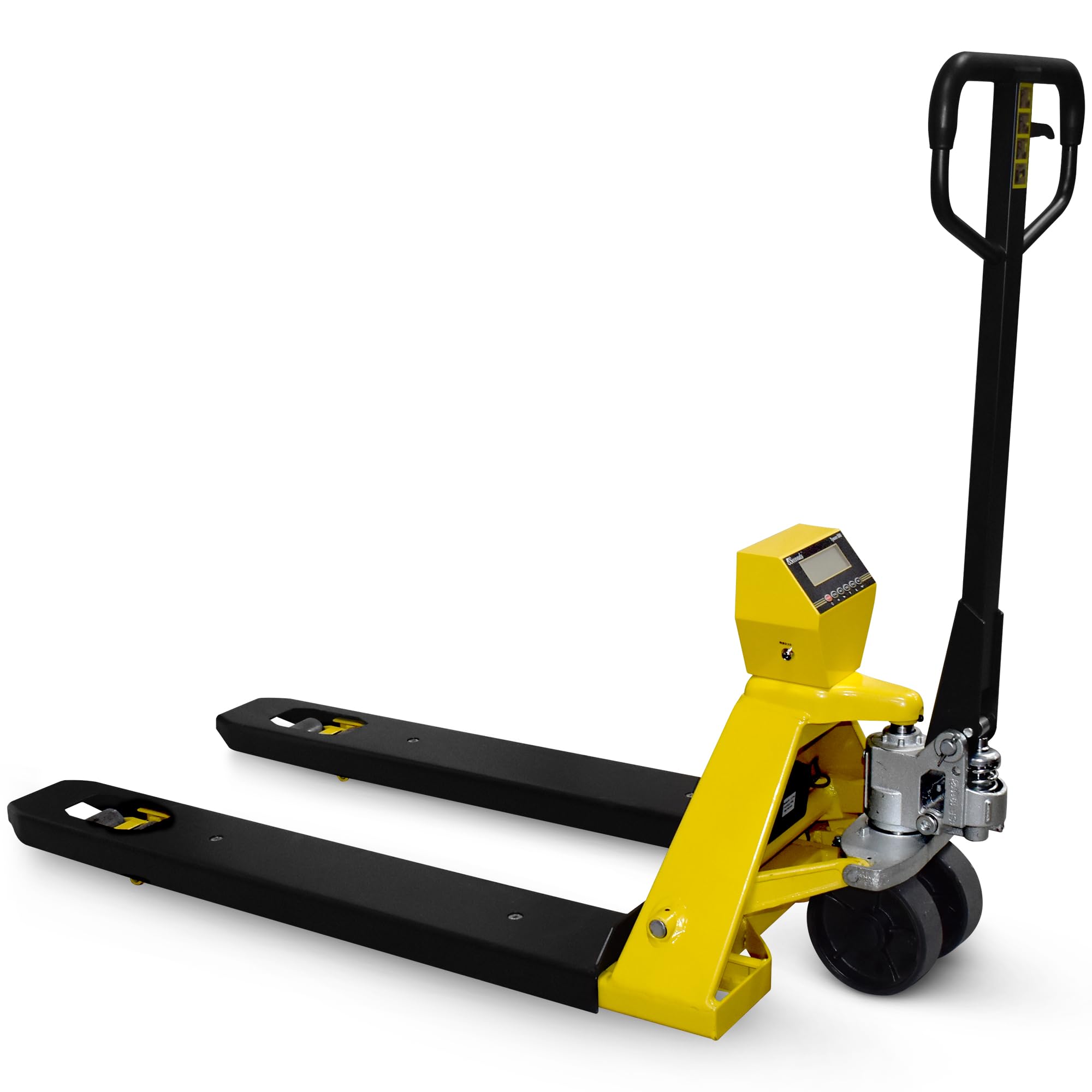 5Seconds - Steel Pallet Jack with Scale, Battery-Powered Hand Lift Jack Tool with LED Display, Safe Moving Equipment for Industrial & Commercial Use, 48" L x 27" W x 47”H, 5000lb Capacity