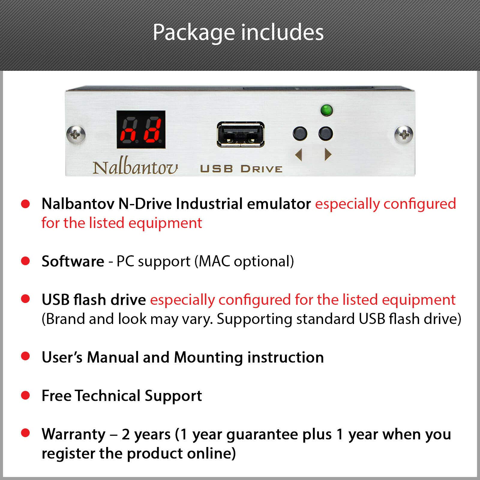 Nalbantov USB Floppy Drive Emulator N-Drive Industrial for Bridgeport Lathe EZ Path, Mille EZ Trak DX