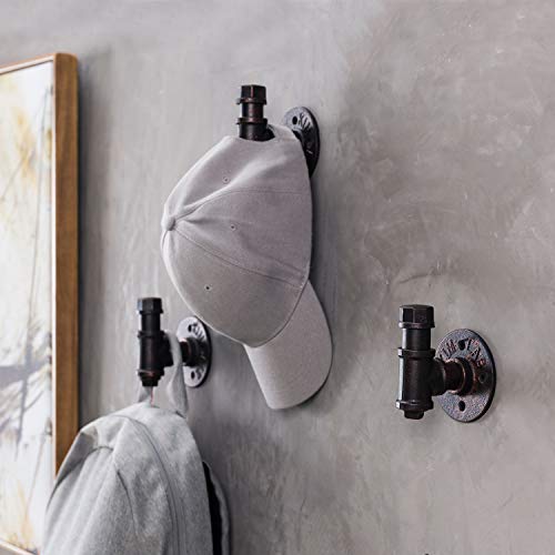 MyGift Industrial Rustic Copper-Tone Metal Coat Hooks Wall Mounted Hangers for Coats, Hats, Handbags, Set of 3
