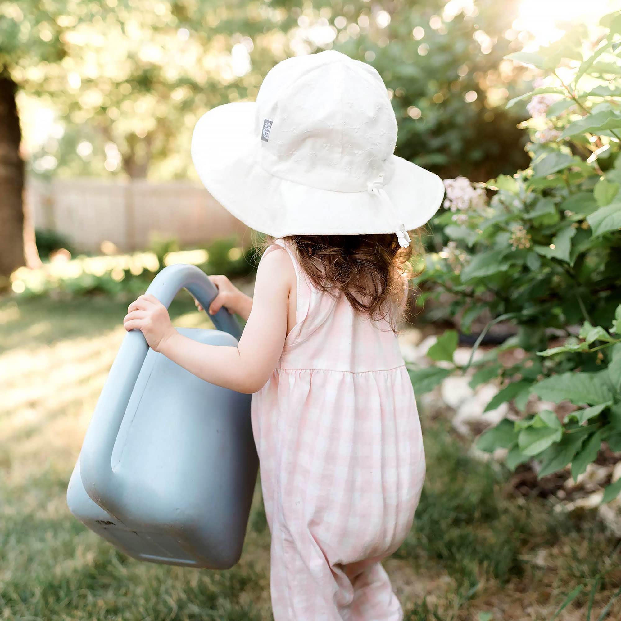 JAN & JUL Baby Sun-Hat for Toddler Girls 50+ UPF Protection (M: 6-24 Months, White Eyelet)