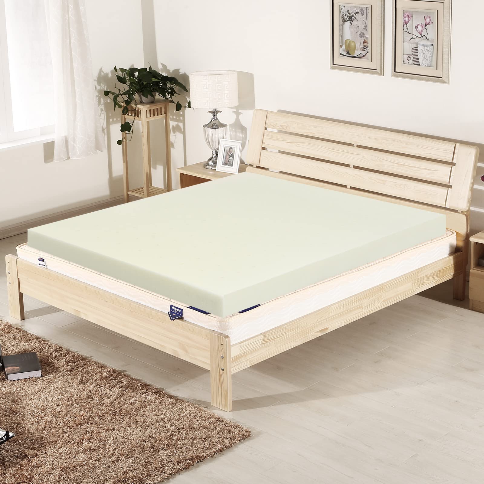 KOMFOTT Queen Size Mattress Foam Topper, Air Swirl Ventilated Foam Memory Mattress Pad Topper for Back Pain, 3 Inch