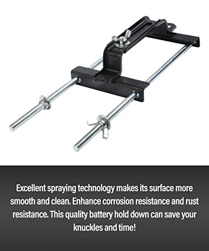 ESEWALAS Adjustable Battery Hold Down,Battery Tie Down Kit,Universal Battery Crossbar with J Bolt Battery Hold Down Bracket,Stainless Steel J Bolt Sets Car Battery Holder,Battery Tie Down Holder