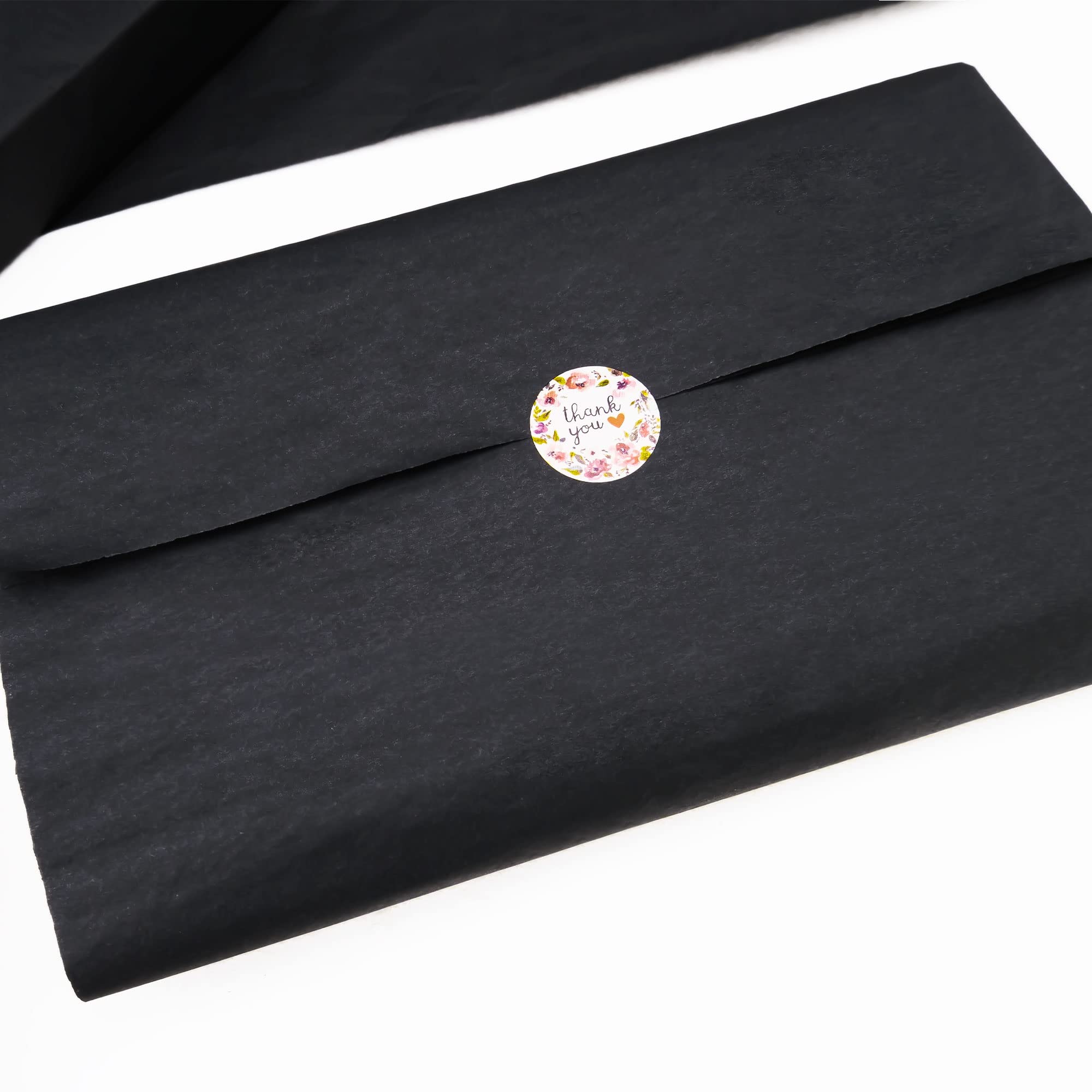 MR FIVE 50 Sheets 20" X 28" Large Size Black White Tissue Paper Bulk,Black or White Tissue Paper for Gift Bags,Black or White Tissue Paper for Crafts,Holiday,All Occasion Use (Black)