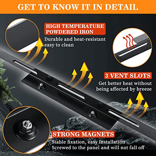 Grisun Wind Guards for Blackstone 22 inch Griddle, Powder Coated Steel Magnetic Wind Shields for Holding Heat, Grill Accessories for Blackstone, Compatiable with Side Shelf, Rear Grease Cup and Hood