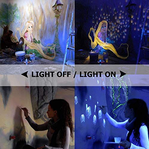 4 Pack LED UV Black Light Bar 1FT 10W T8 Integrated V Shaped, Blacklight Fixture for Blacklight Poster and Party, Fun Atmosphere Led Stage with Built-in ON/Off Switch(1ft 10w, 4 Pack)