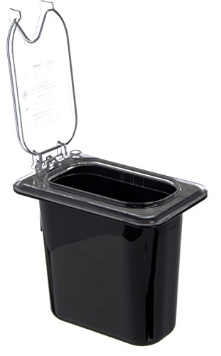 Carlisle FoodService Products Storplus Food Pan, Food Storage Container with Spoonable Corners for Catering, Buffets, Restaurants, Polycarbonate (Pc), 1/9 Size 6 Inches Deep, Black