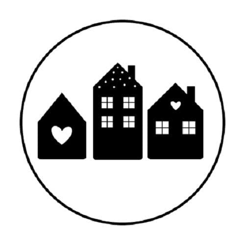 48 pcs Boho Houses Stickers Envelope Seals Labels Round Tags, Stamps Sticker for Gift Cards, Envelopes, Boxes for Holiday, Birthday, Christmas