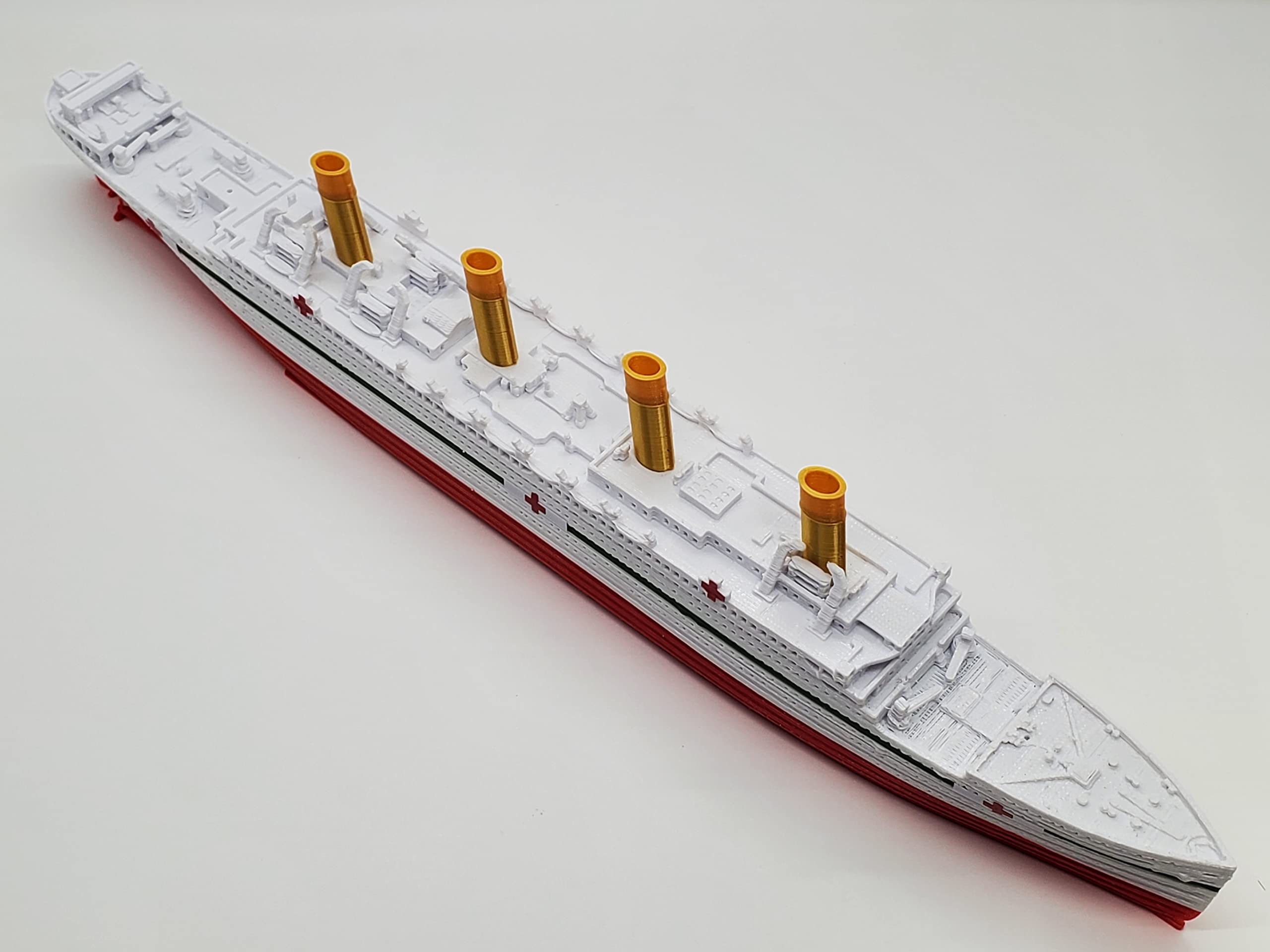 THEROLLER3D HMHS BRITANNIC Model Ship with 3 pc SeaMines,1 Ft Long Assembled Titanic Toys For Kids, Historically Accurate Titanic Toy, Titanic Ship, Titanic Cake Topper, Titanic Figurine, Titanic Boat