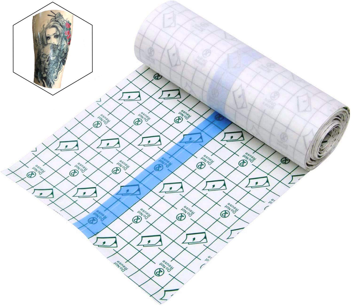 Tattoo Aftercare Waterproof Bandage 6 in x 1 yd Transparent Film Dressing Second Skin Healing Protective Clear Adhesive Tattoo Supplies Roll