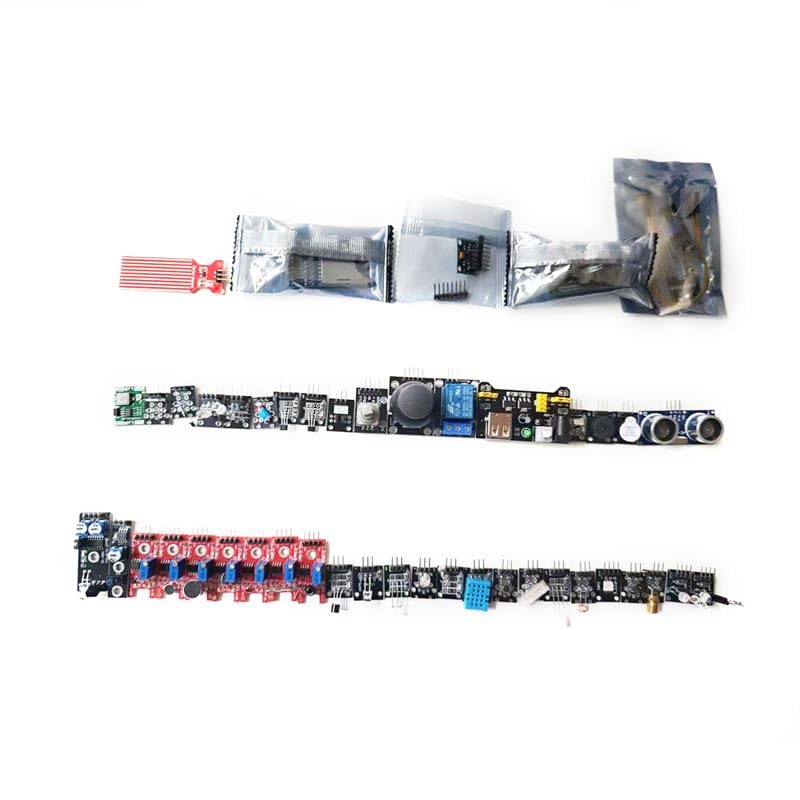 Upgrade Version 45 in 1 Sensor Module Kits for Arduino R4 UNO R3 MEGA2560 Nano Raspberry Pi ESP8266 ESP32 STM32 Development Board Programming Accessorries with Plastic Box Package