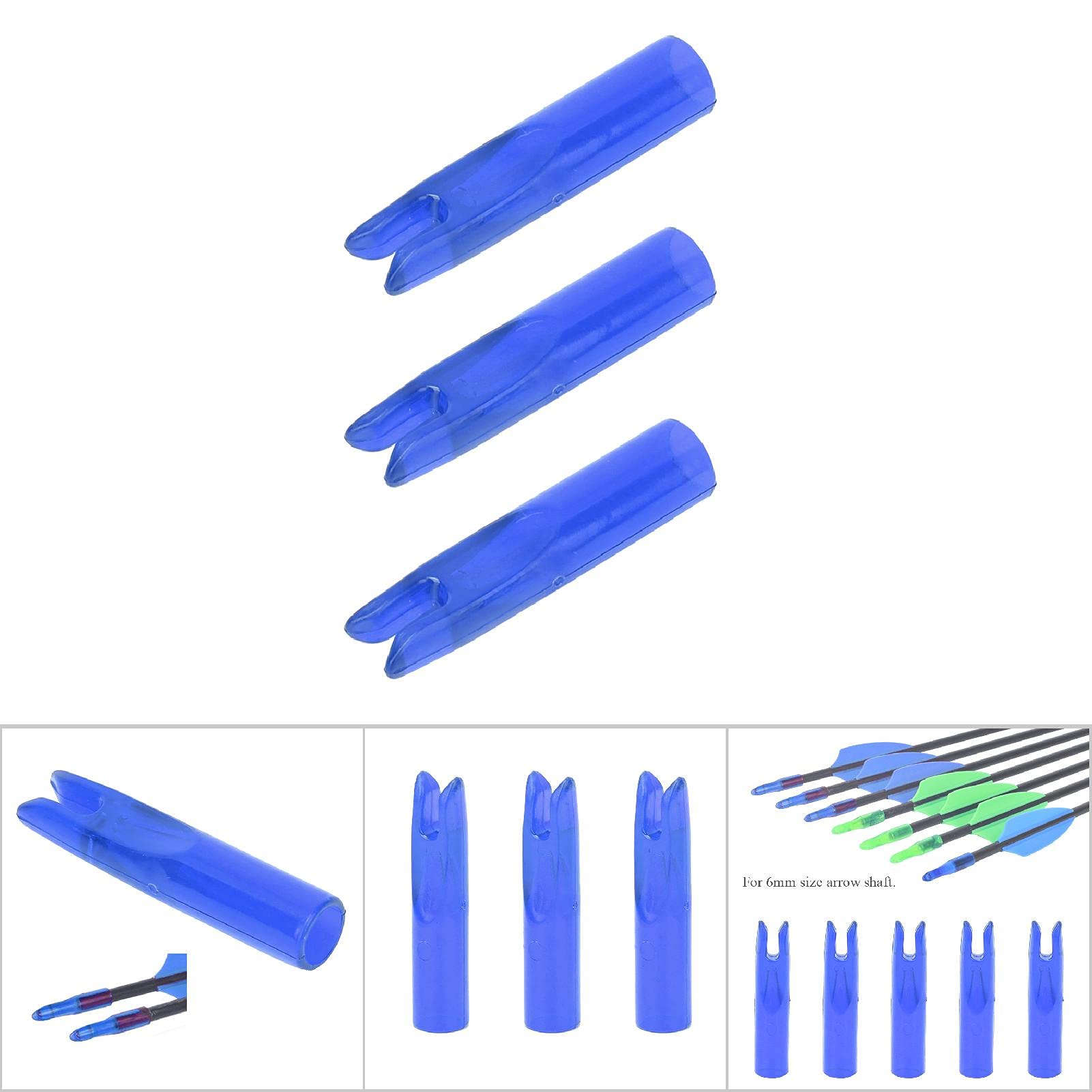 50 Pack Archery Arrow Nock, Arrow Nock Practical Archery Accessor Portable, for DIY Hunting Arrows Recurve Bow Compound Bow 6mm Shaftment(Blue)