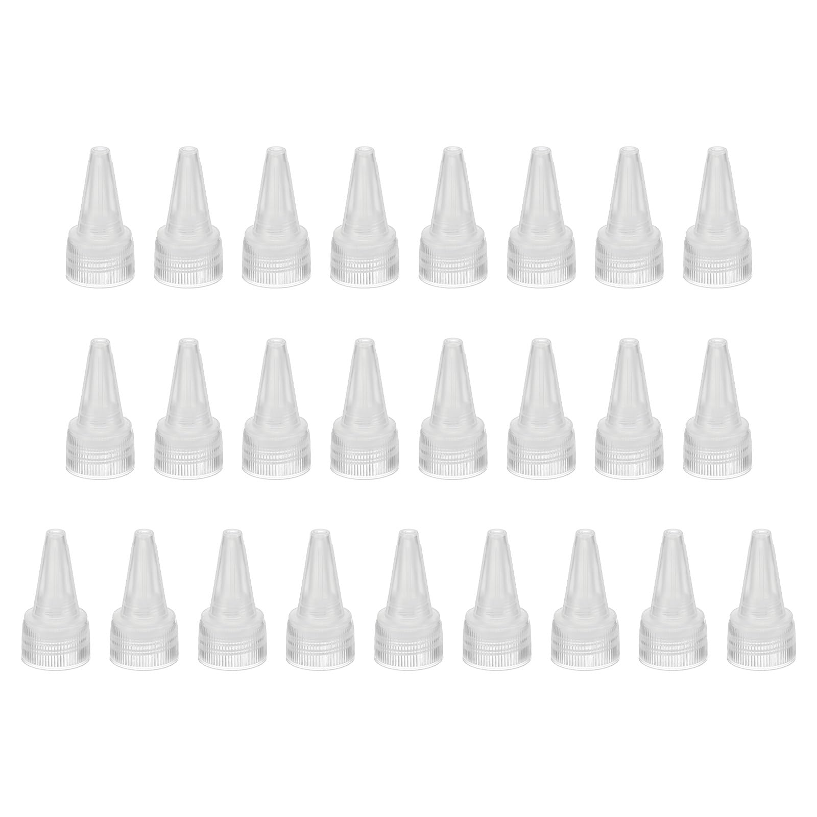PATIKIL Twist Bottle Caps, 25Pcs 18/410 Squeeze Bottle Cap Replacement Caps for Glue Dispensing Bottles Dispensing Caps Paint Bottles, Clear