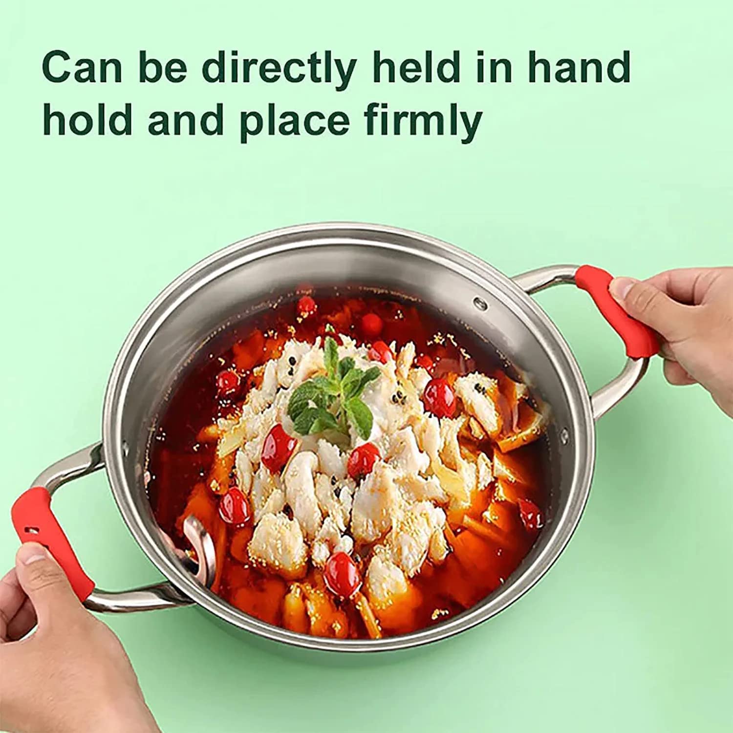 6 PCS Silicone Handles for Pots and Pans, Pot Handle Covers Heat Resistant, Silicone Pot Lid Handle Cover, Pot Handle Covers for Kitchen