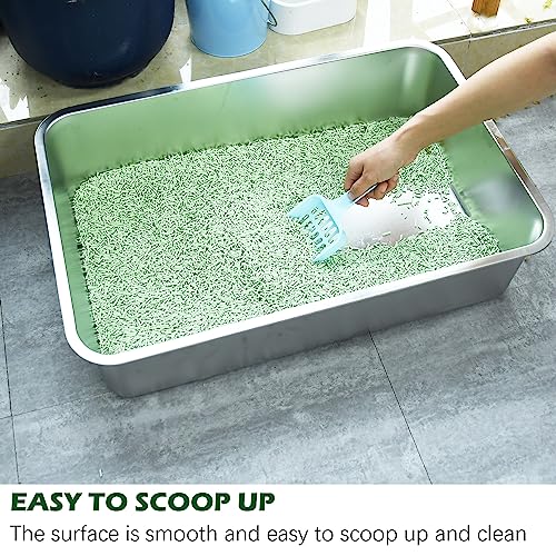 hannger Stainless Steel Cat Litter Box, 4 Pack Extra Large High Sided Cat Litter Box, Metal Litter Box for Cats and Rabbit, Odor Control Litter Pan, Easy to Clean, 23.4" L x 15.7" W, 5.9" Deep