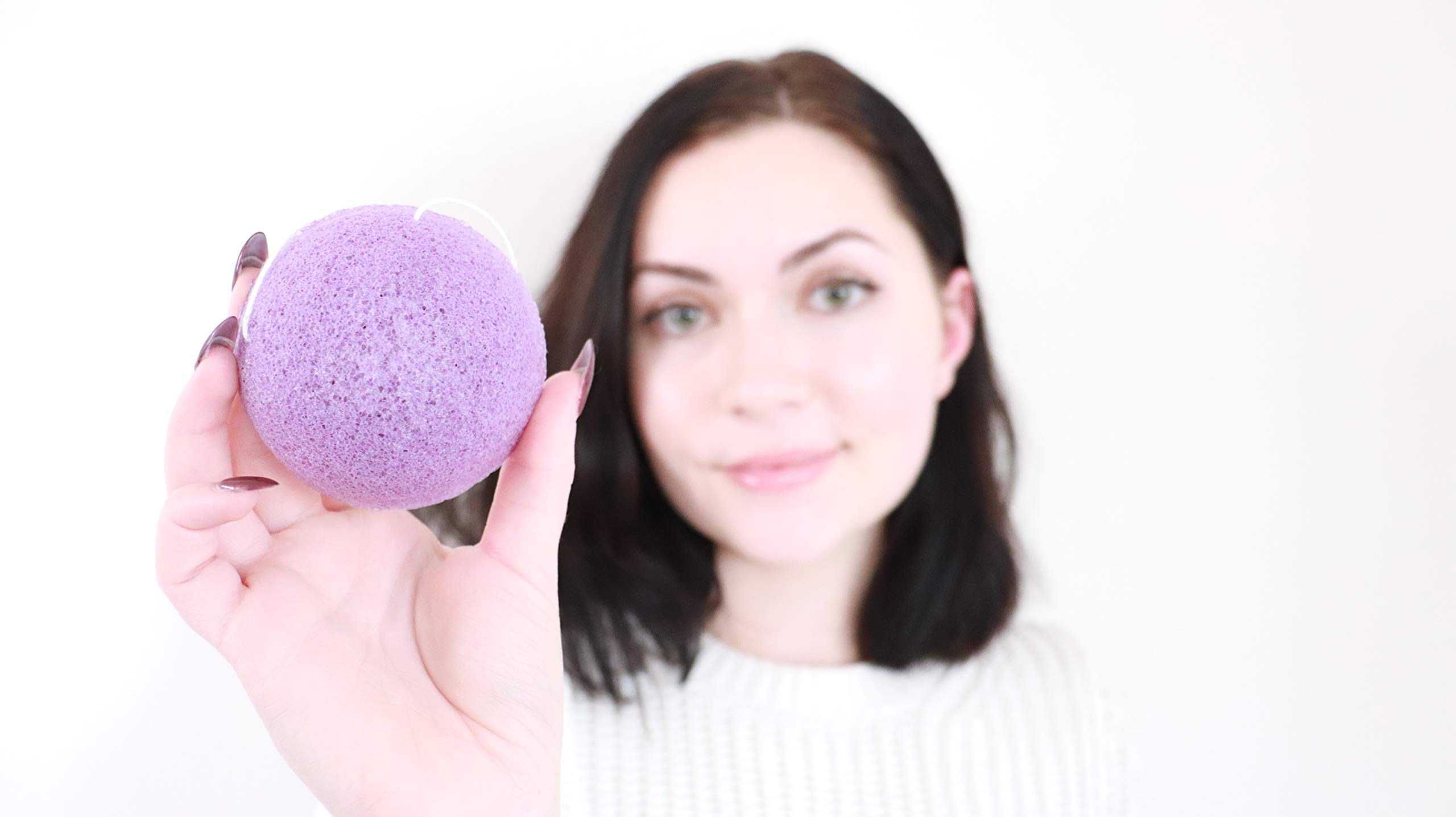 Organic Natural Facial Konjac Sponge and Face Scrubber - Buff Puff for Gentle Face Exfoliation Deep Pore Facial Cleansing Sponge β Aloe Vera, Activated Charcoal, Lavender, Turmeric β 4pc. Set