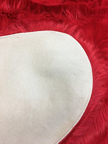 Deluxe Soft Faux Sheepskin Chair Cover Seat Pad Shaggy Area Rugs for Bedroom Sofa Floor (5ft x 7ft, Red)