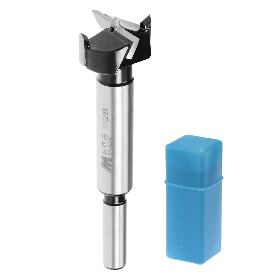uxcell Forstner Drill Bits 28mm, Tungsten Carbide Wood Hole Saw Auger Opener, Woodworking Hinge Hole Drilling Boring Bit Cutter (Black, Silver Tone)