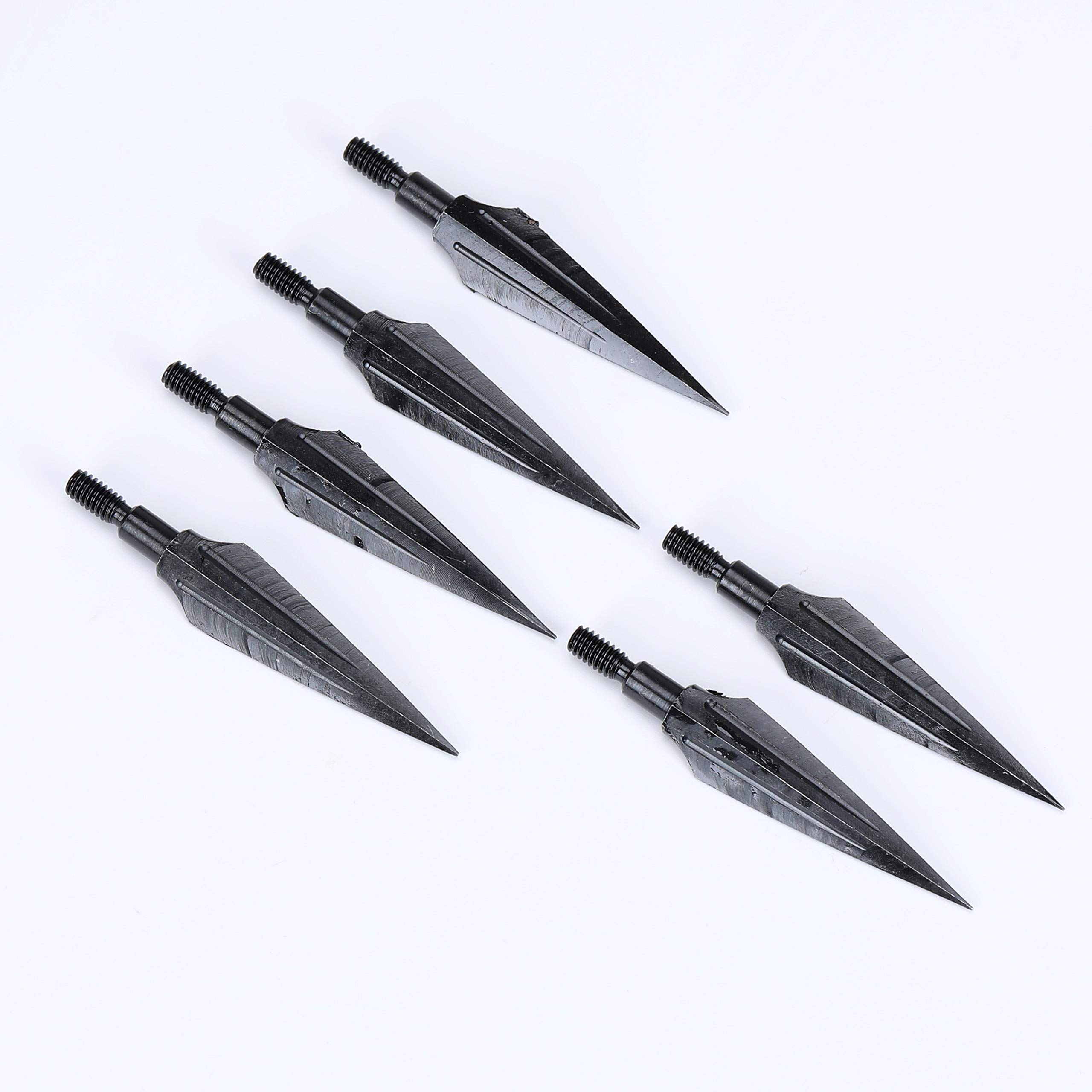 ACCMOS Reeded Carbon Steel Broadheads Arrow Heads Tips Arrow Points Archery Arrowheads for Compound Bow Crossbow Recurve Bow 6 Pack