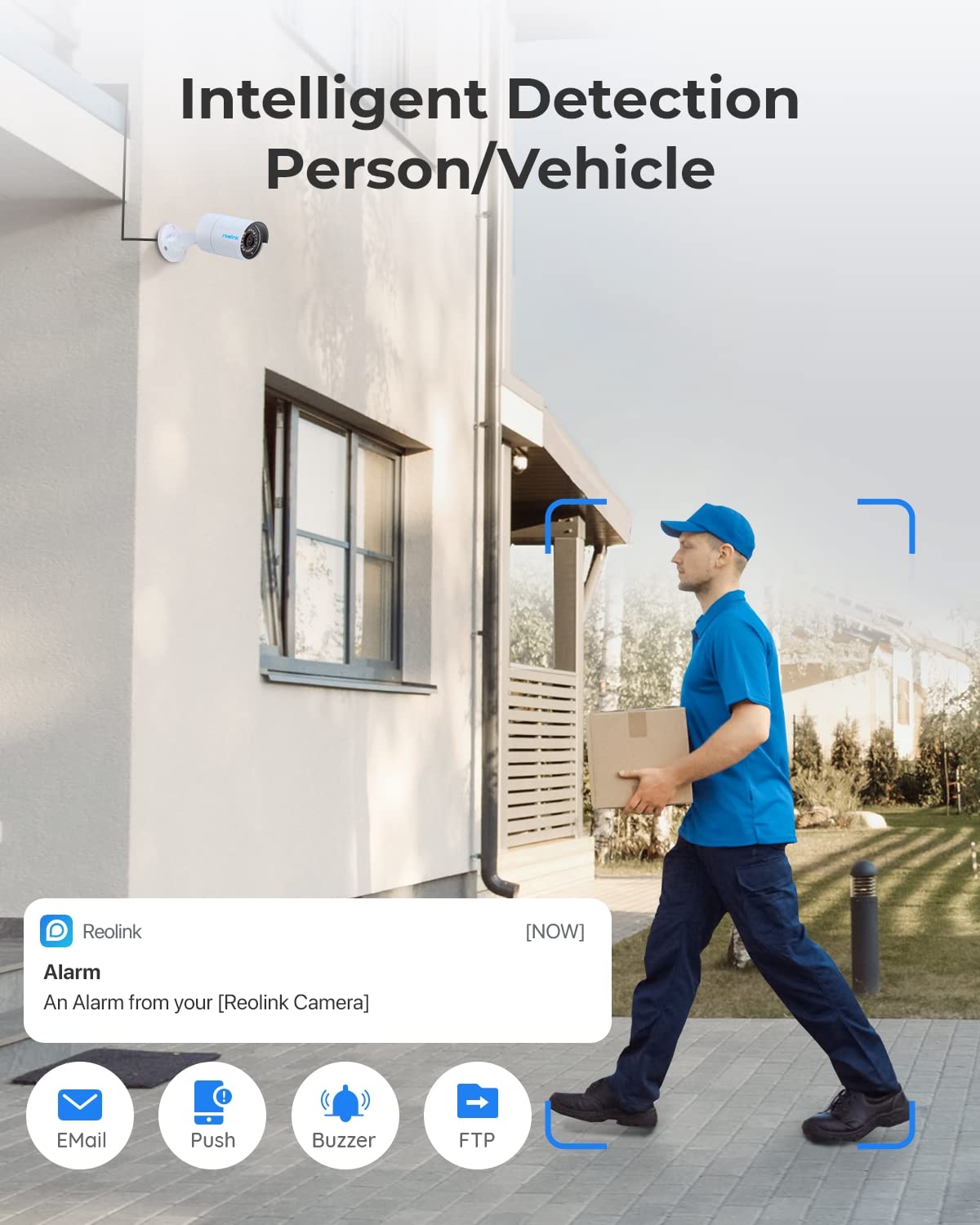 Reolink 5MP PoE Security Camera System Bundle, 6pcs 5MP Smart Human/Vehicle Detection PoE Cameras, a 8CH NVR Pre-Installed with 2TB HDD(Include 4 x 18M Cat5 Cable)