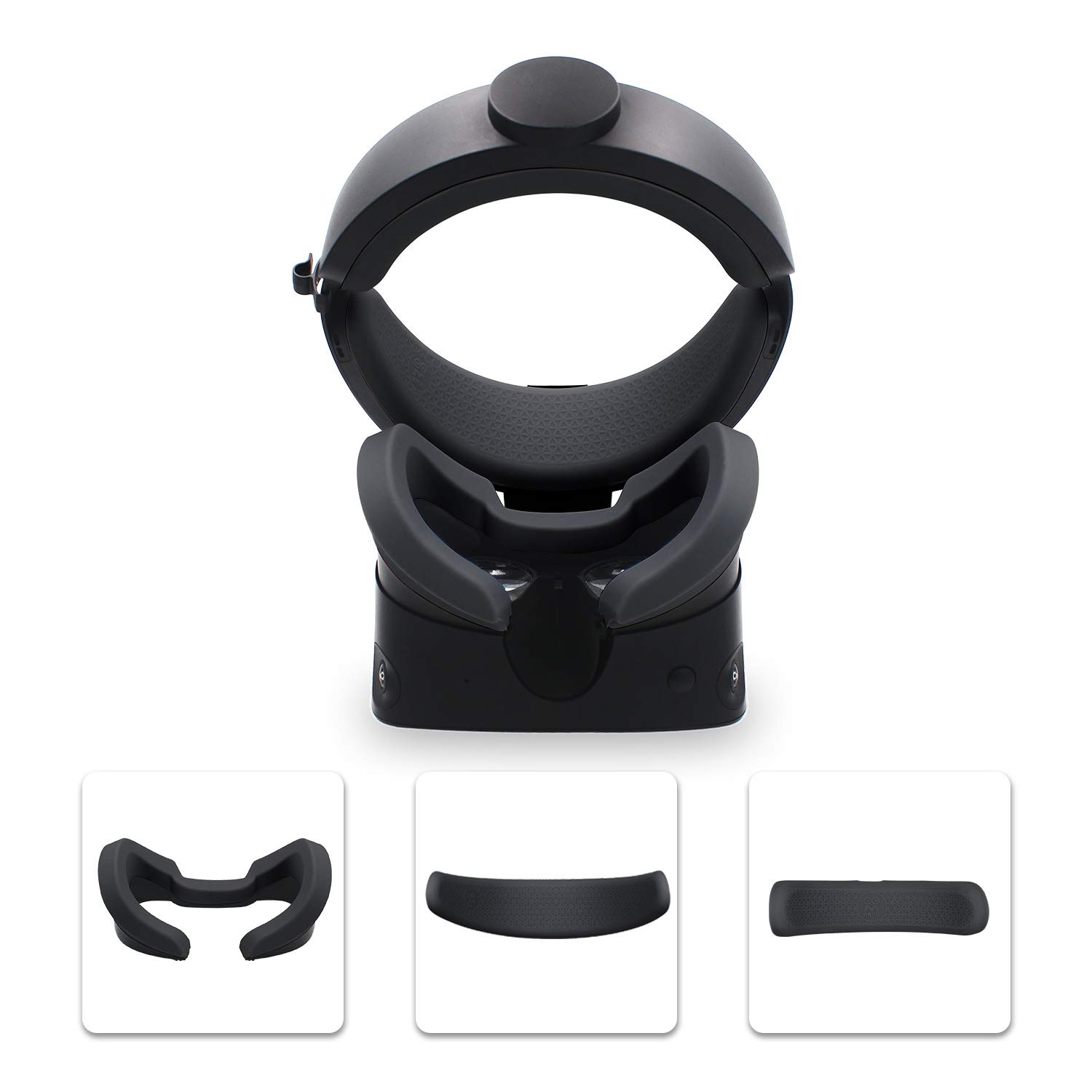 AMVR VR Mask Silicone Protective Cover & Front Foam and Rear Foam Silicone Cover Suit Set Compatible with Oculus Rift S Headset Sweatproof Waterproof Anti-Dirty Replacement Face Pads Accessories
