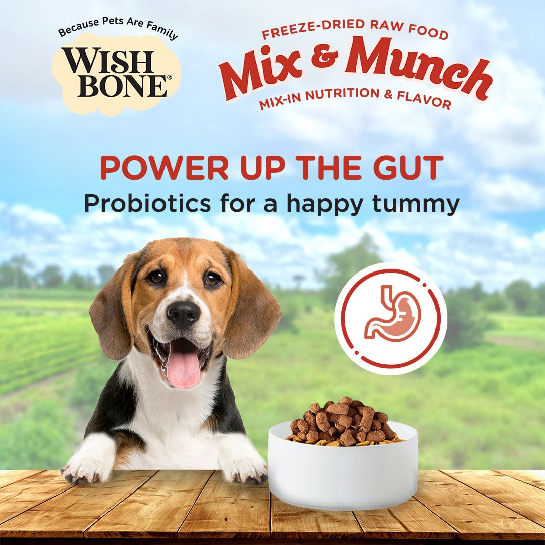 Wishbone Mix & Munch Raw Freeze-Dried Grain-Free Beef and Venison for Dogs 350g