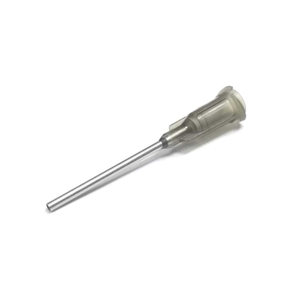 SANANTS 16 Gauge 1 Inch Industrial Blunt Tip Dispensing Needle with Luer Lock,Precision Applicator,Gray 20 PCS