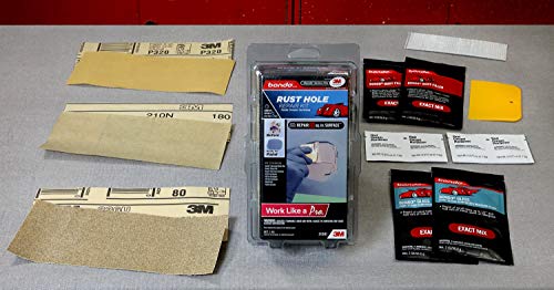 3M Bondo Rust Hole Repair Kit, Paintable, Permanent, Non-Shrinking, 1 Kit (31591)
