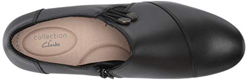 Clarks womens Emslie Warren Slip On Loafer, Black Leather, 7.5 Wide US
